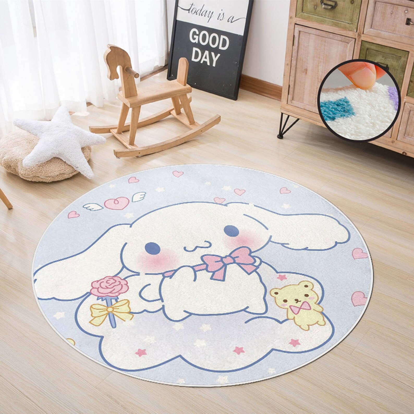 Cinnamoroll Rugs Sanrio Rug Sanrio Cartoon Floor Mat Round | Etsy UK