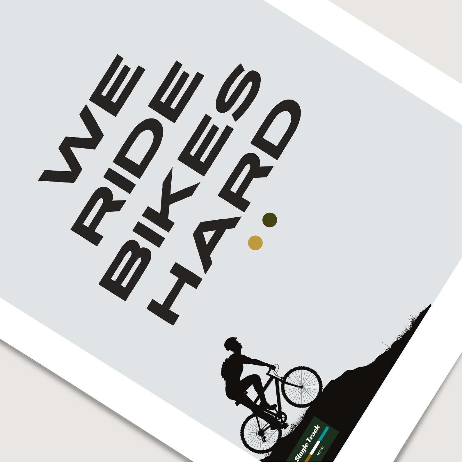 Bike Cyclist and Mountain Bike Word Art Graphic Wall Art - Etsy