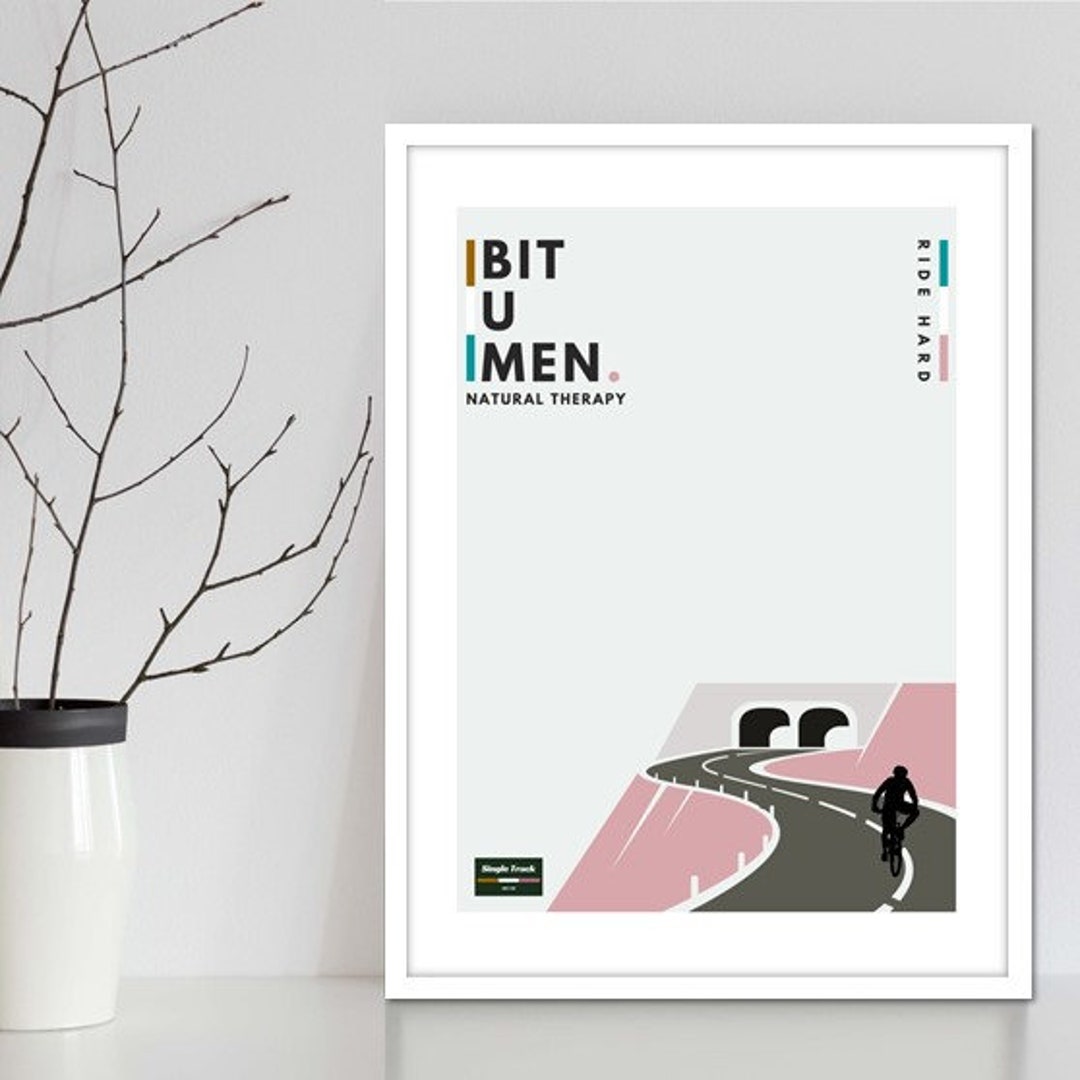 Mountain Bike and Road Cyclist Wall Art Poster Series. Cycling Art ...