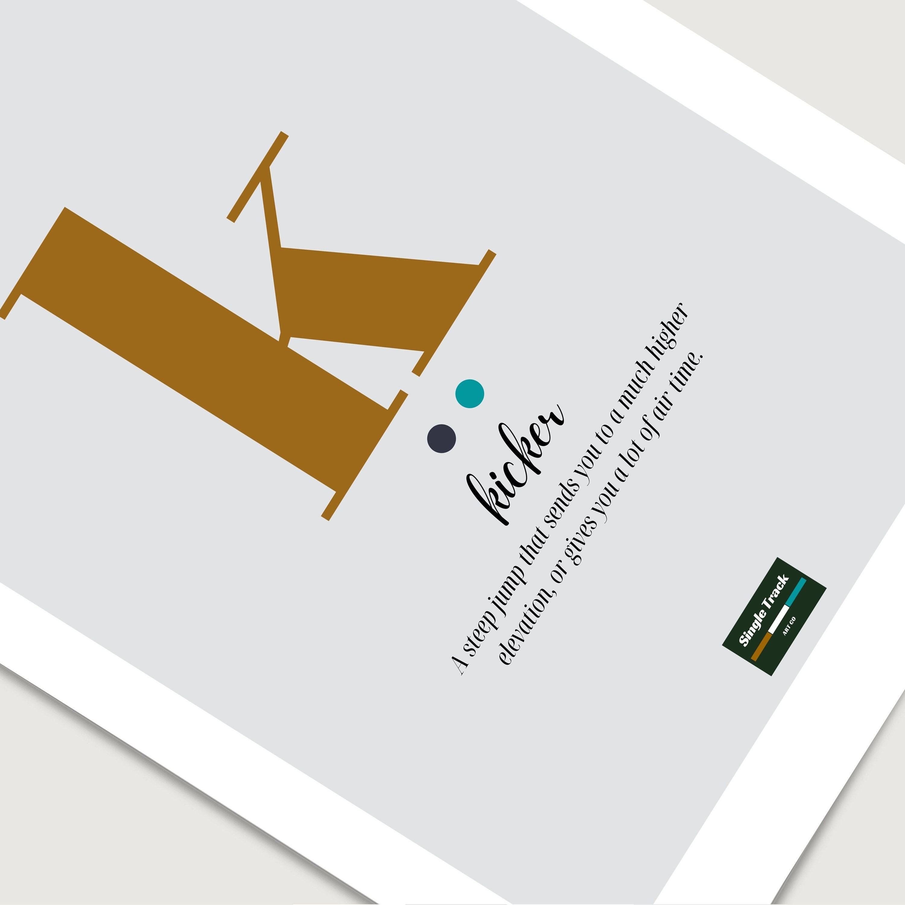 KICKER MTB and Cycling 'slang' Word Series. Word Meaning Art Print for ...