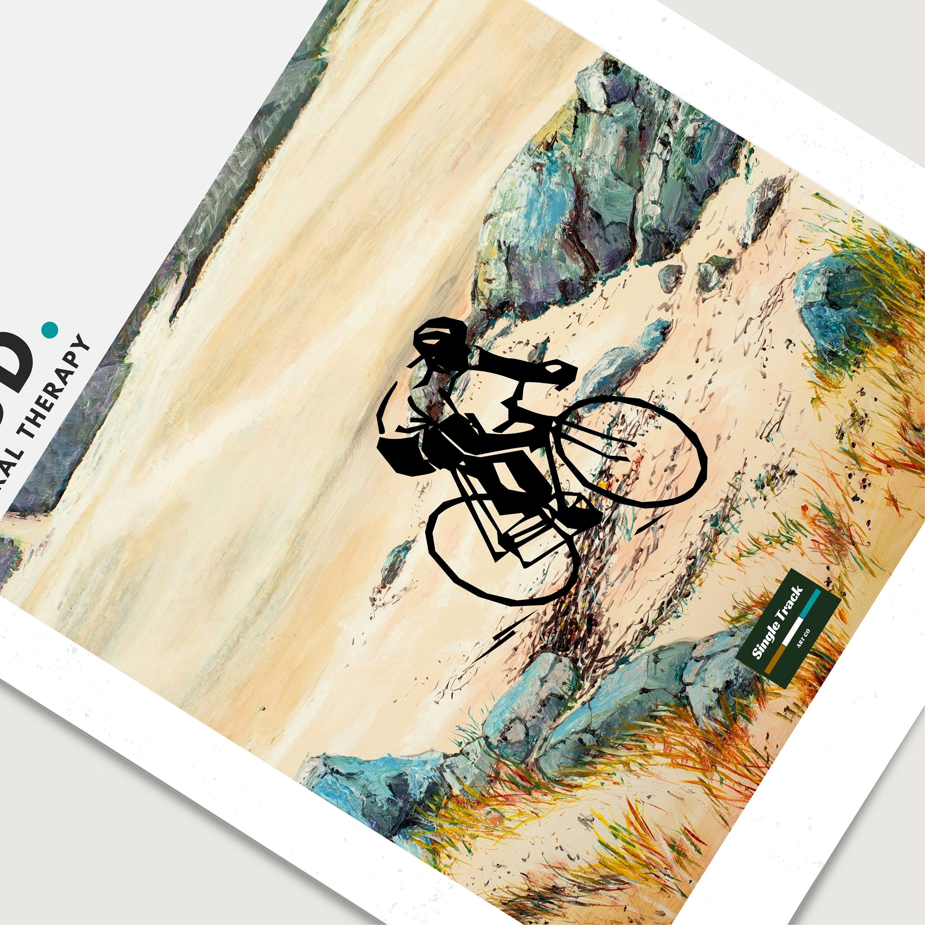 Mountain Bike and Road Cyclist Wall Art Poster Series. Cycling Art ...