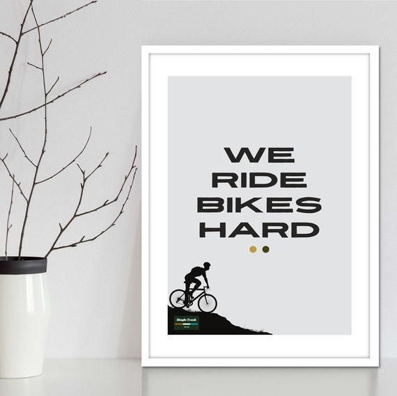 Bike cyclist and mountain bike word art graphic wall art | Etsy
