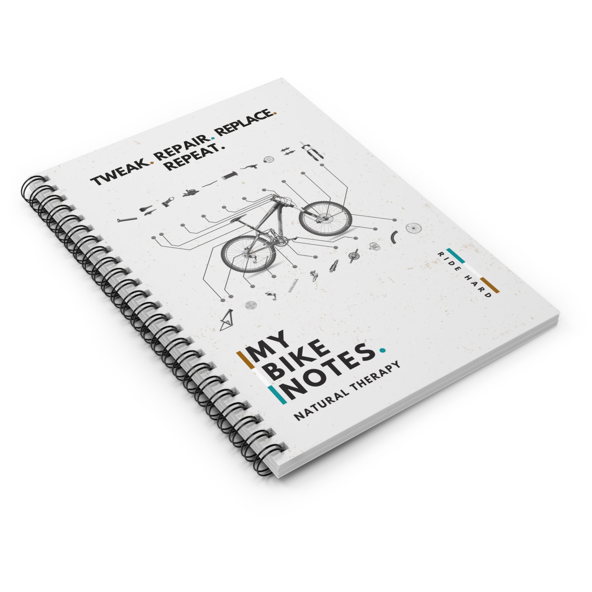 Cycling Journal Cyclist Gifts Spiral Notebook Ruled, Mountain Biking ...