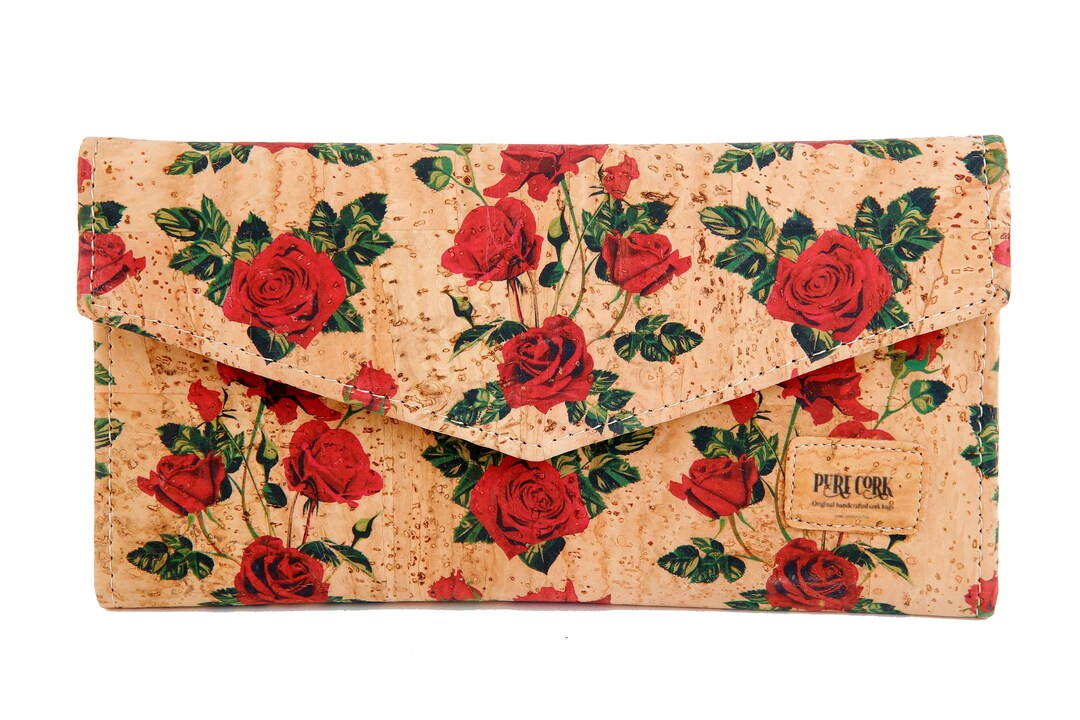 Cork Wallet Roses Love - Wallet for Woman - Vegan Fashion - Etsy
