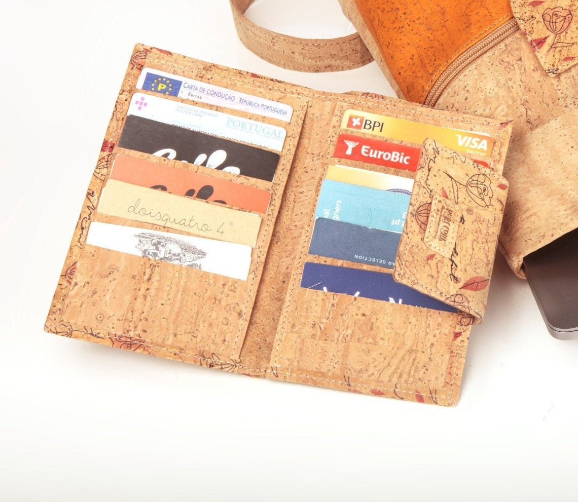 Cork Wallet Beautiful - Coin Vegan Wallet - Woman Card Wallet - Etsy