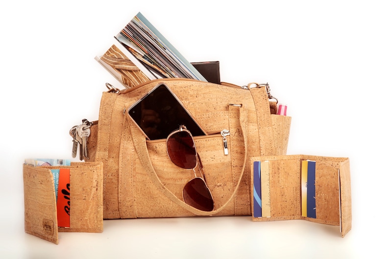 Cork Boston Bag in Natural - Duffel Vegan Small Bag - Cruelty Free ...