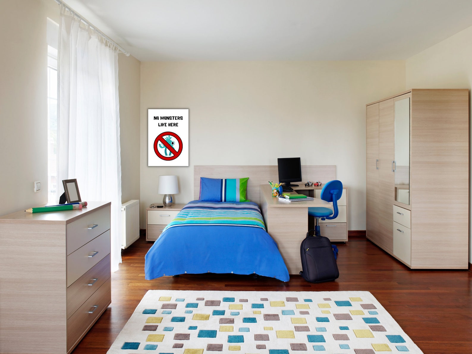 No Monsters Allowed Poster Monster Free Zone Sign No Monsters Allowed ...