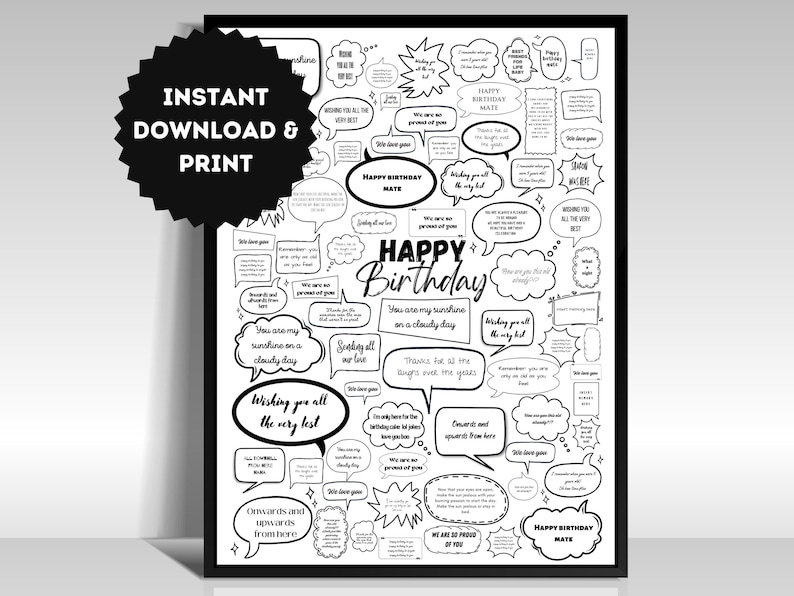Birthday Guest Poster Guestbook Unique Birthday Presents Personalized ...