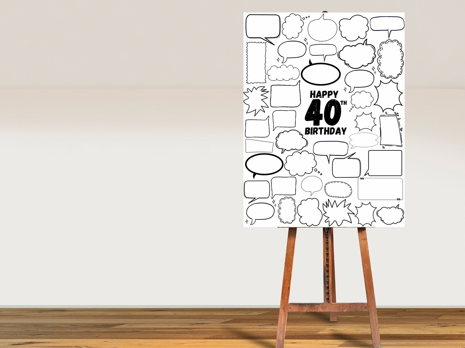 40th Birthday Guest Signing Poster Personalized Digital Print Template ...