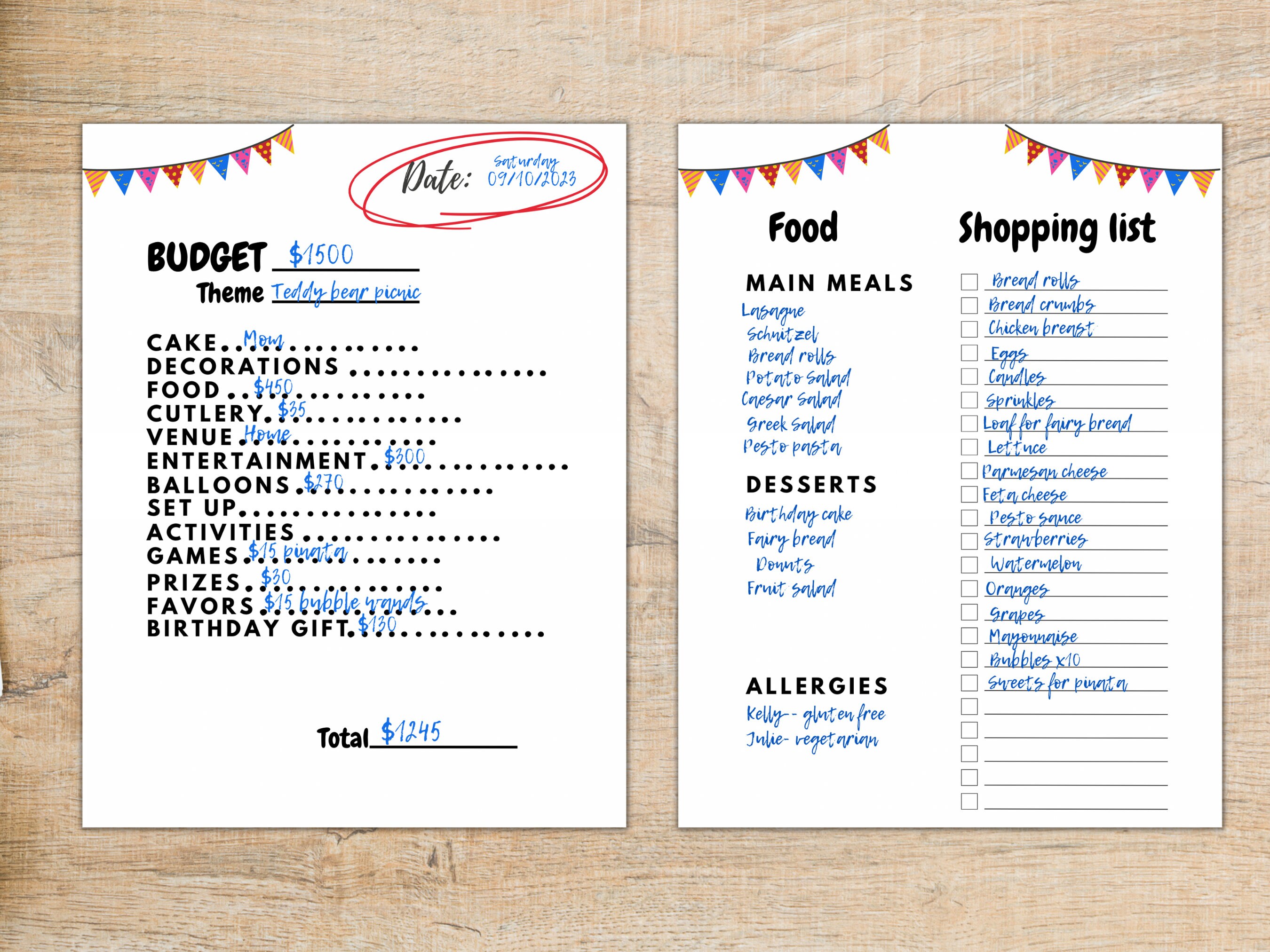 Kids Party Planner Birthday Party Checklist Event Planner Kids Birthday ...