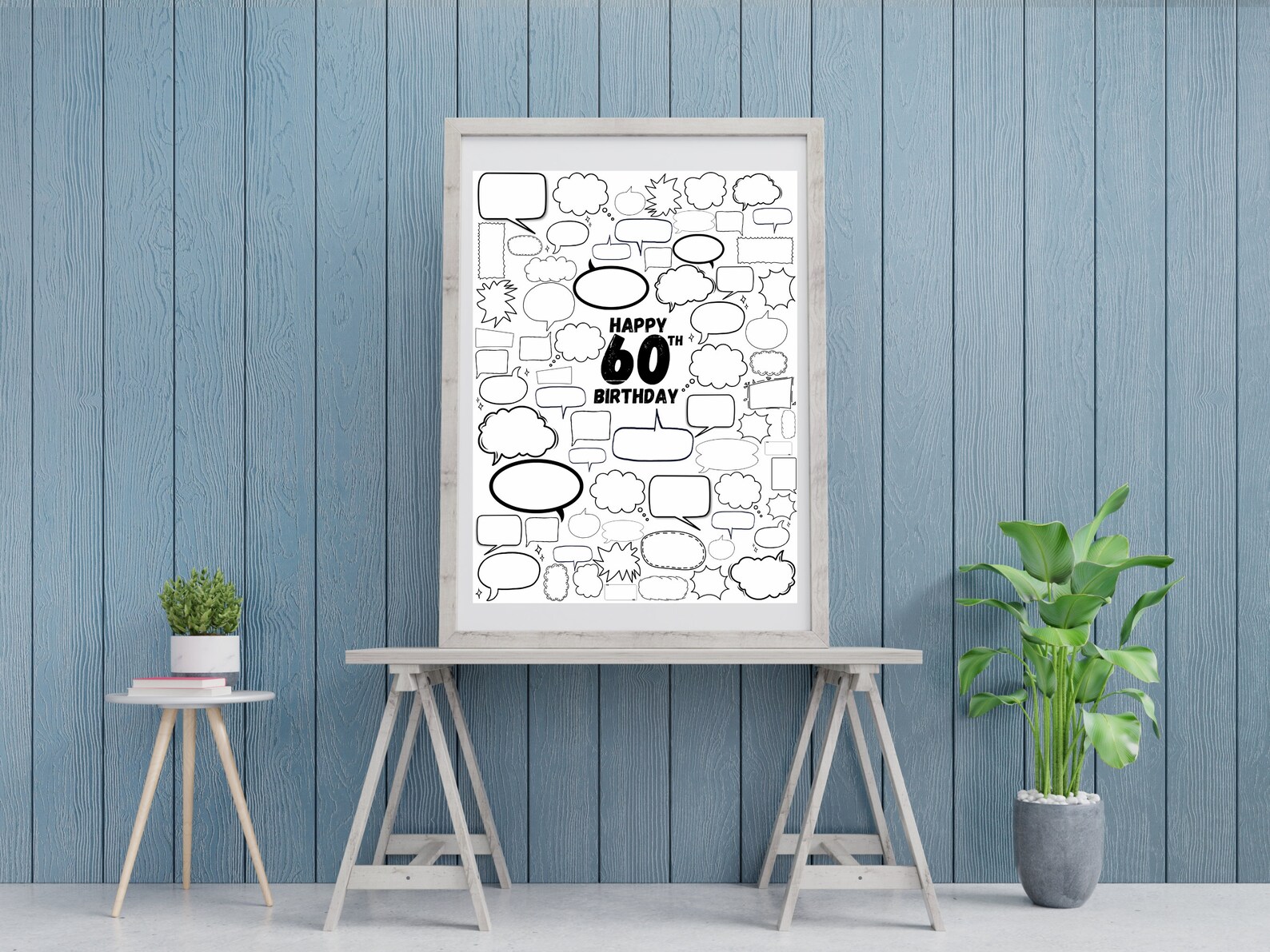 60th Birthday Guest Signing Poster Personalized Digital Print Template ...