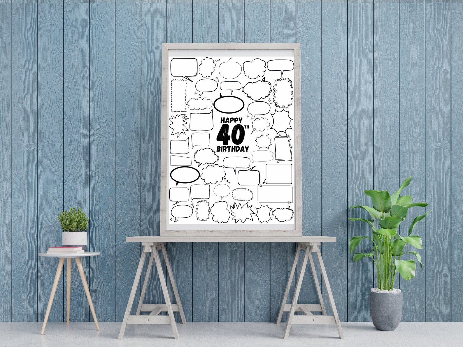 40th Birthday Guest Signing Poster Personalized Digital Print Template ...