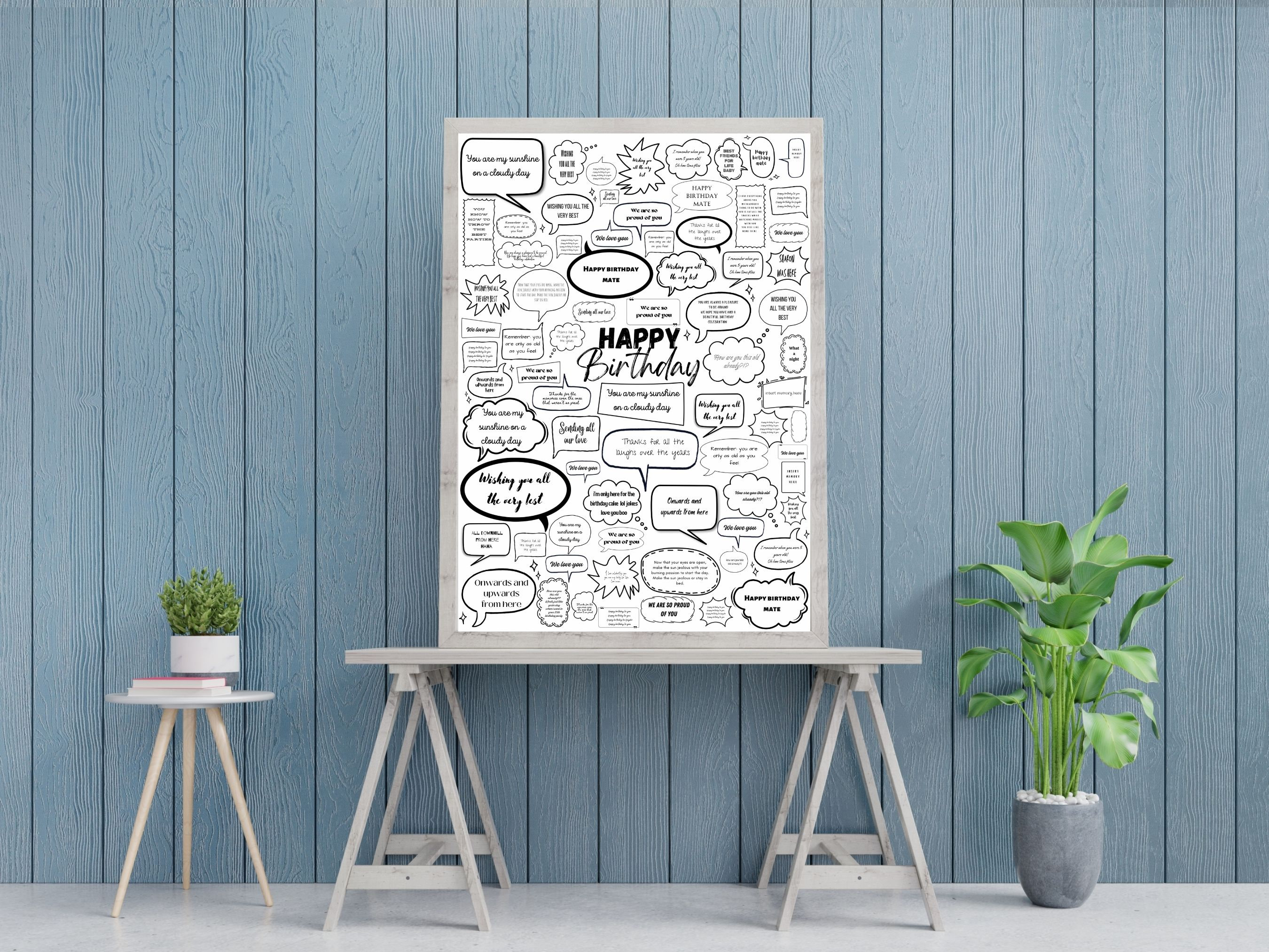 Birthday Guest Poster Guestbook Unique Birthday Presents Personalized ...
