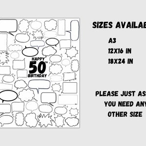 50th Birthday Gift Guest Board Poster, 50 Reasons Why, Personalized ...