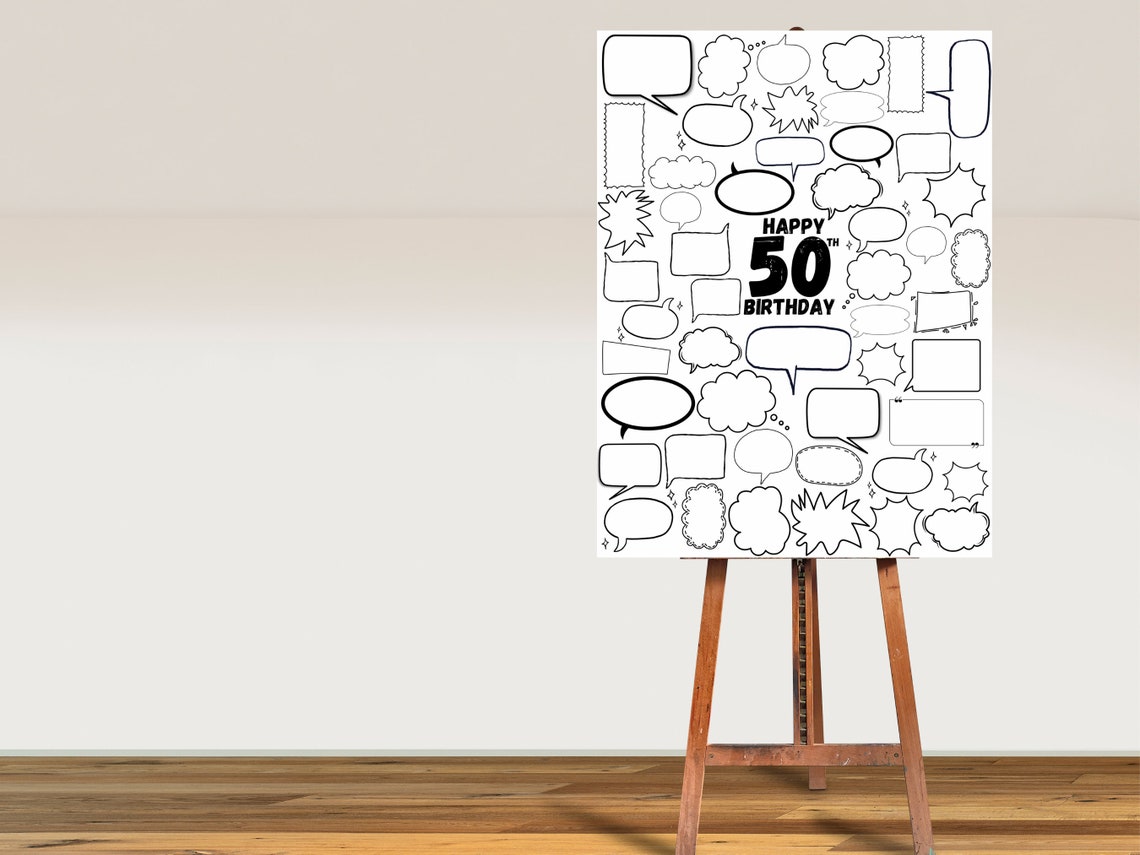 50th Birthday Gift Guest Board Poster, 50 Reasons Why, Personalized ...
