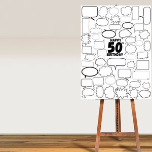 50th Birthday Gift Guest Board Poster, 50 Reasons Why, Personalized ...