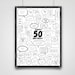 50th Birthday Gift Guest Board Poster, 50 Reasons Why, Personalized ...