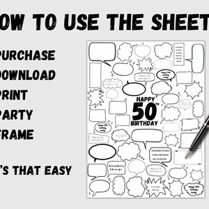 50th Birthday Gift Guest Board Poster, 50 Reasons Why, Personalized ...