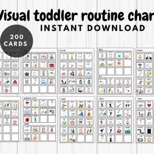 Kids Toddler Interactive Routine Daily Chart Visual Pictures Realistic ...