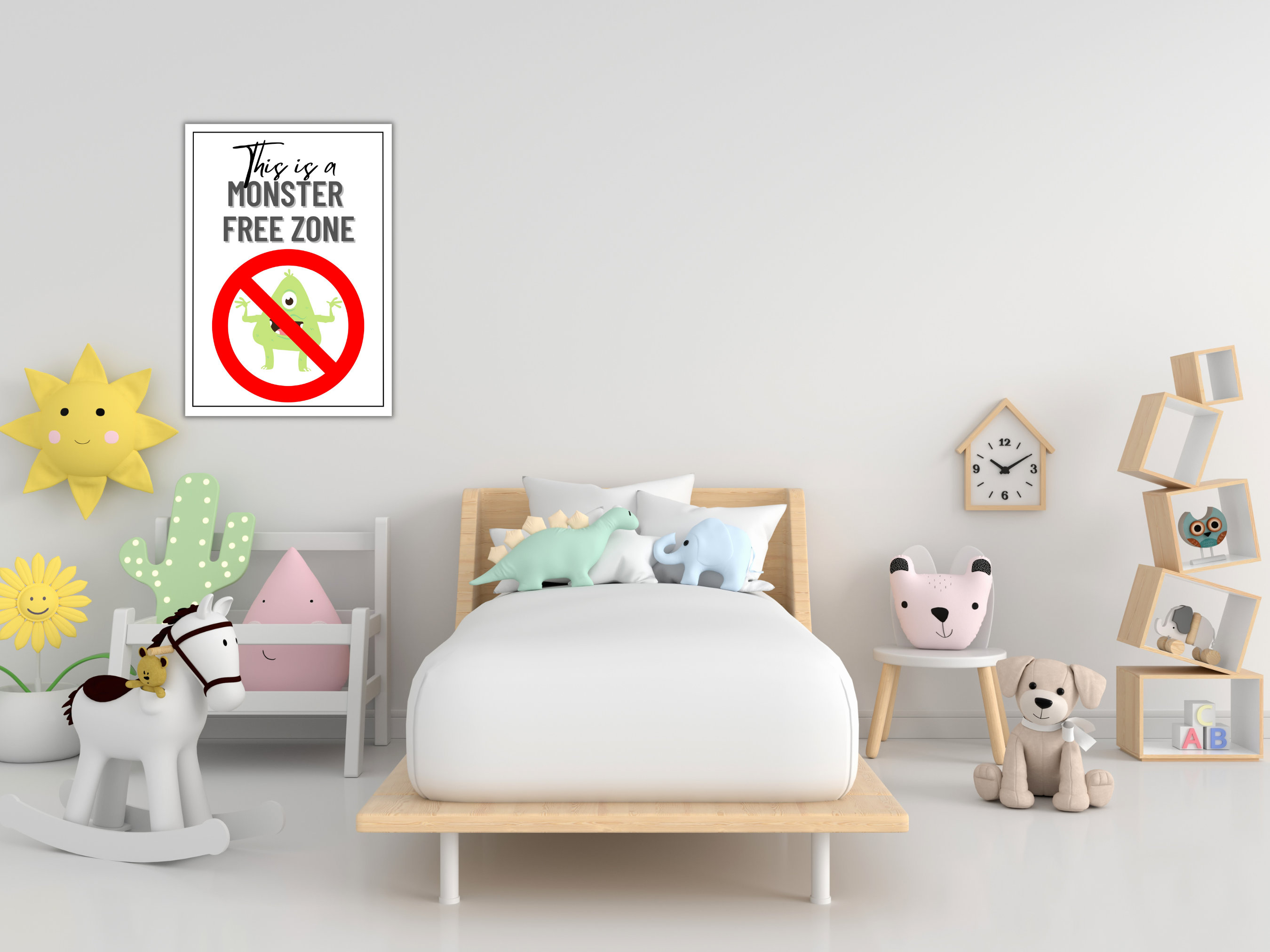 No Monsters Allowed Poster Monster Free Zone Sign No Monsters Allowed ...