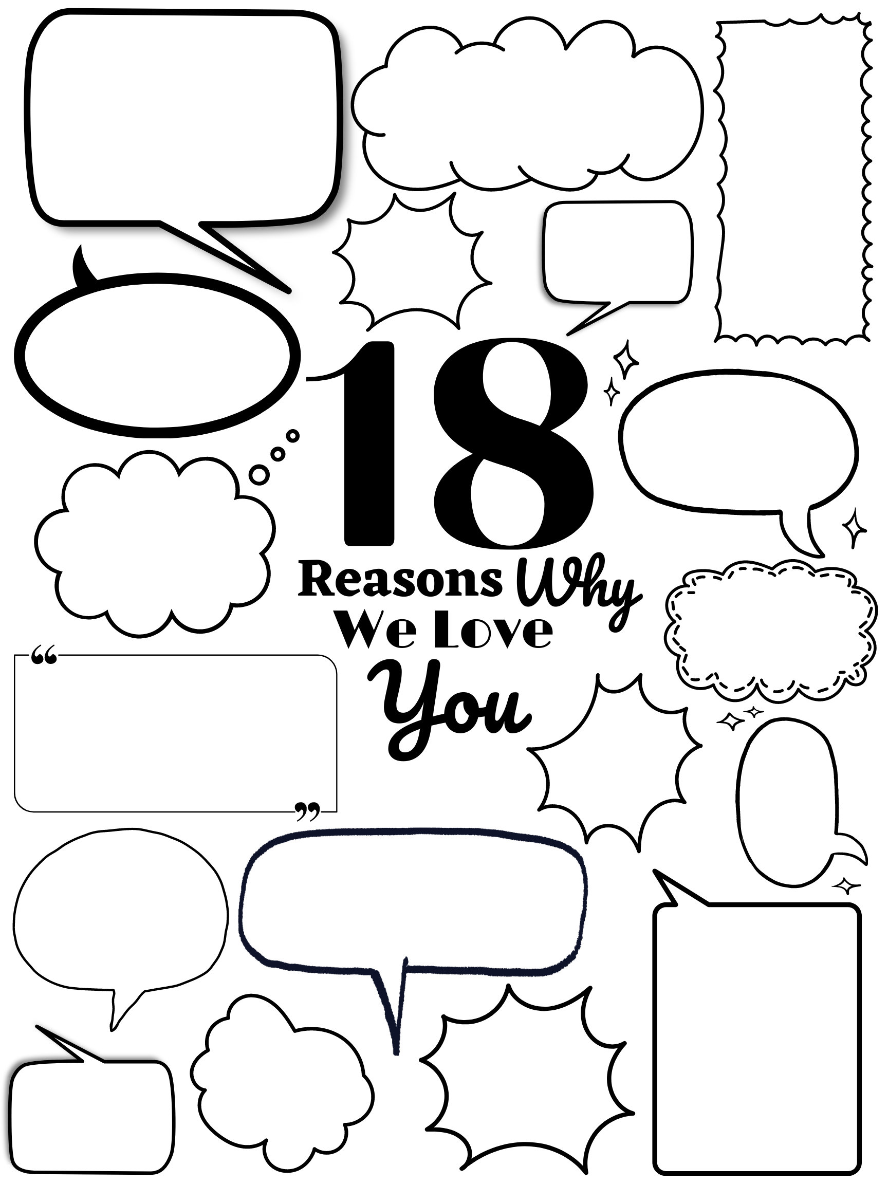 18 Reasons Why, Things We Love About You 18th Birthday Gift Poster ...