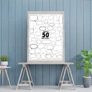 50th Birthday Gift Guest Board Poster, 50 Reasons Why, Personalized ...