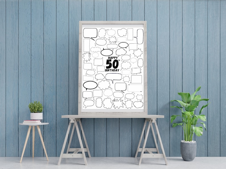 50th Birthday Gift Guest Board Poster, 50 Reasons Why, Personalized ...
