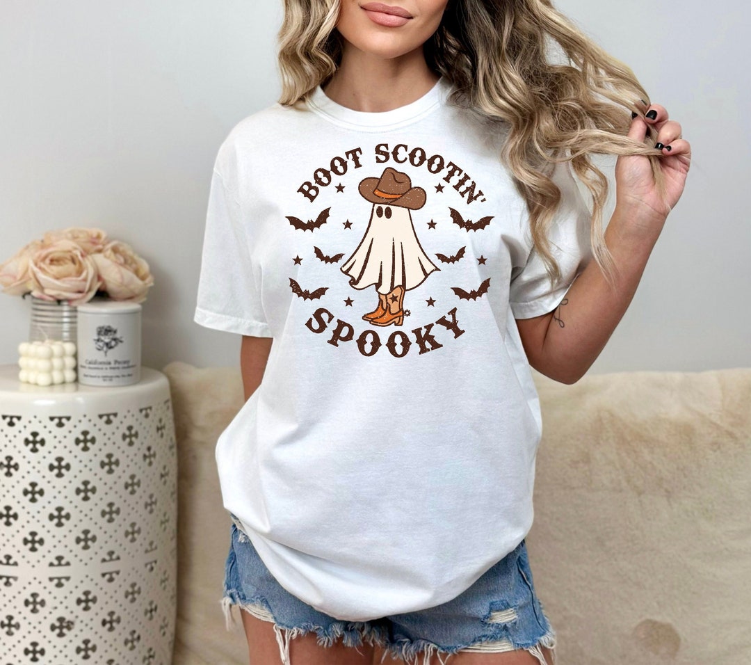 Boot Scootin Spooky Shirt, Funny Ghost Tshirt, Cowboy Ghost Shirt ...
