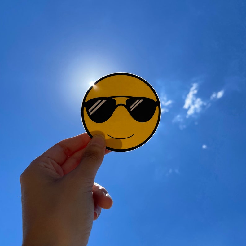 Smiley Face Sunglasses Waterproof Vinyl Sticker Laptop - Etsy