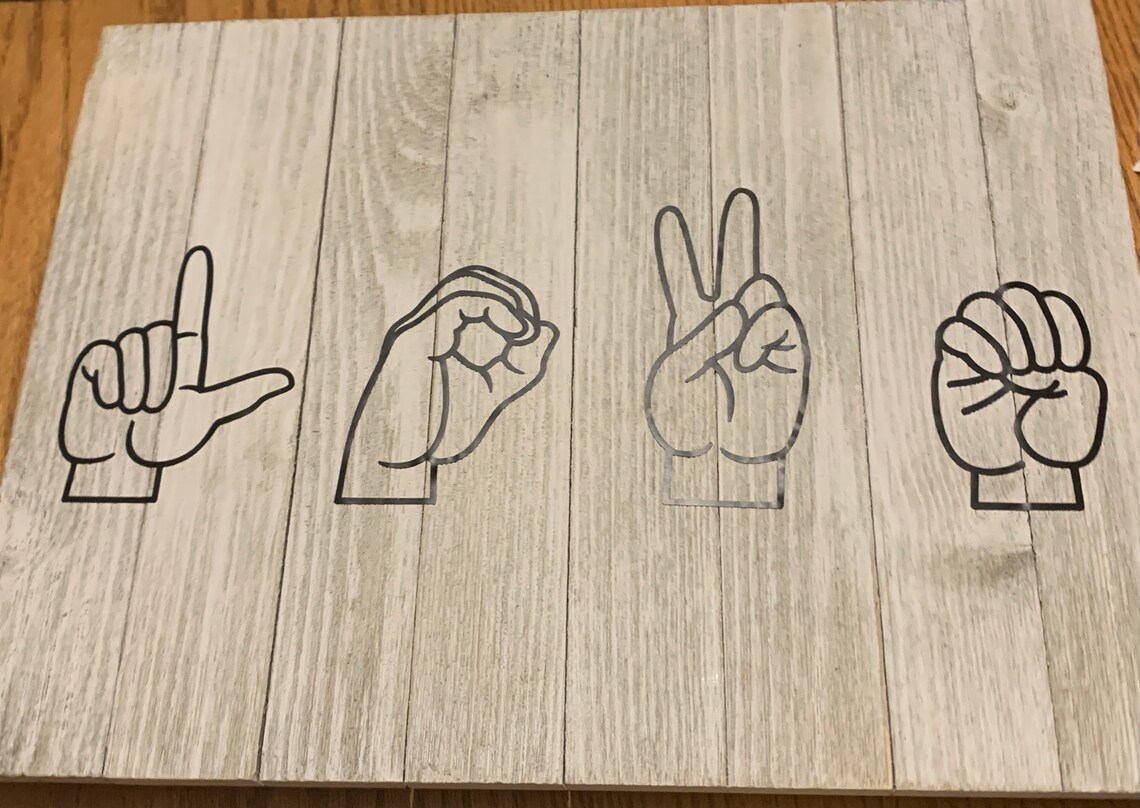 LOVE in ASL american Sign Language Sign - Etsy