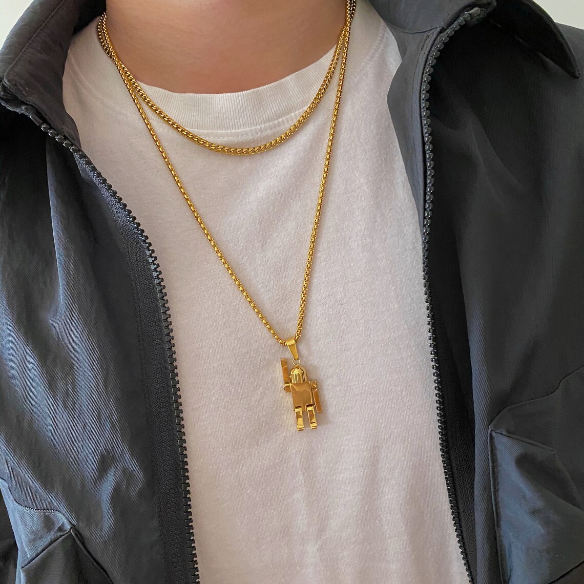 Gold Robot Pendant Necklace Gold Robot Toy Charm Pendant - Etsy