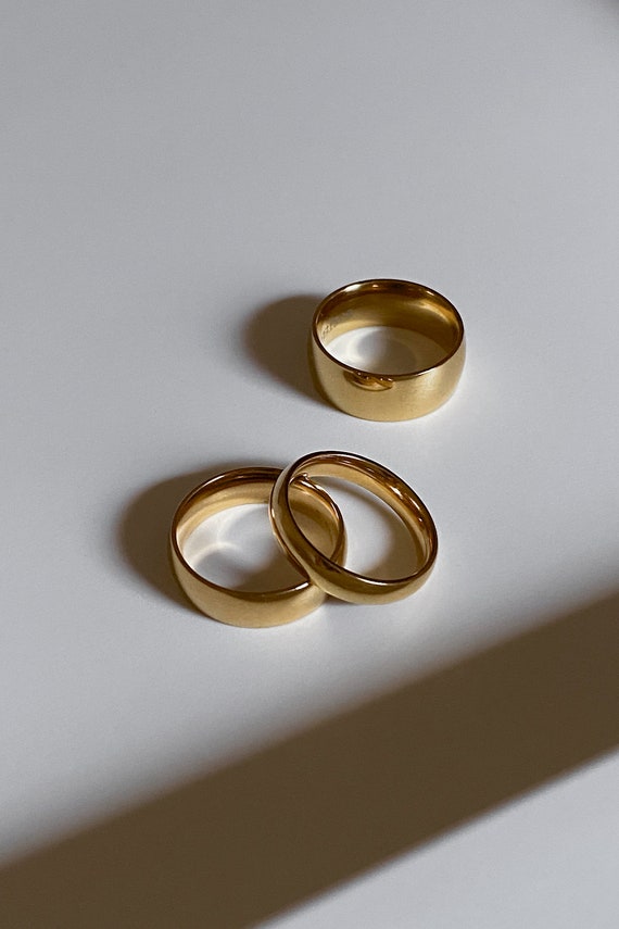 Gold Stacking Band Ring Gold Bold Chunky Thick Thin Stacker - Etsy