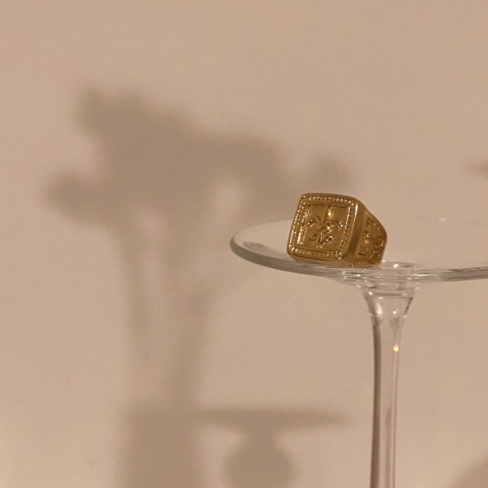 Gold Signet Pinky Ring Gold Square Chunky Pinky Ring Fleur - Etsy