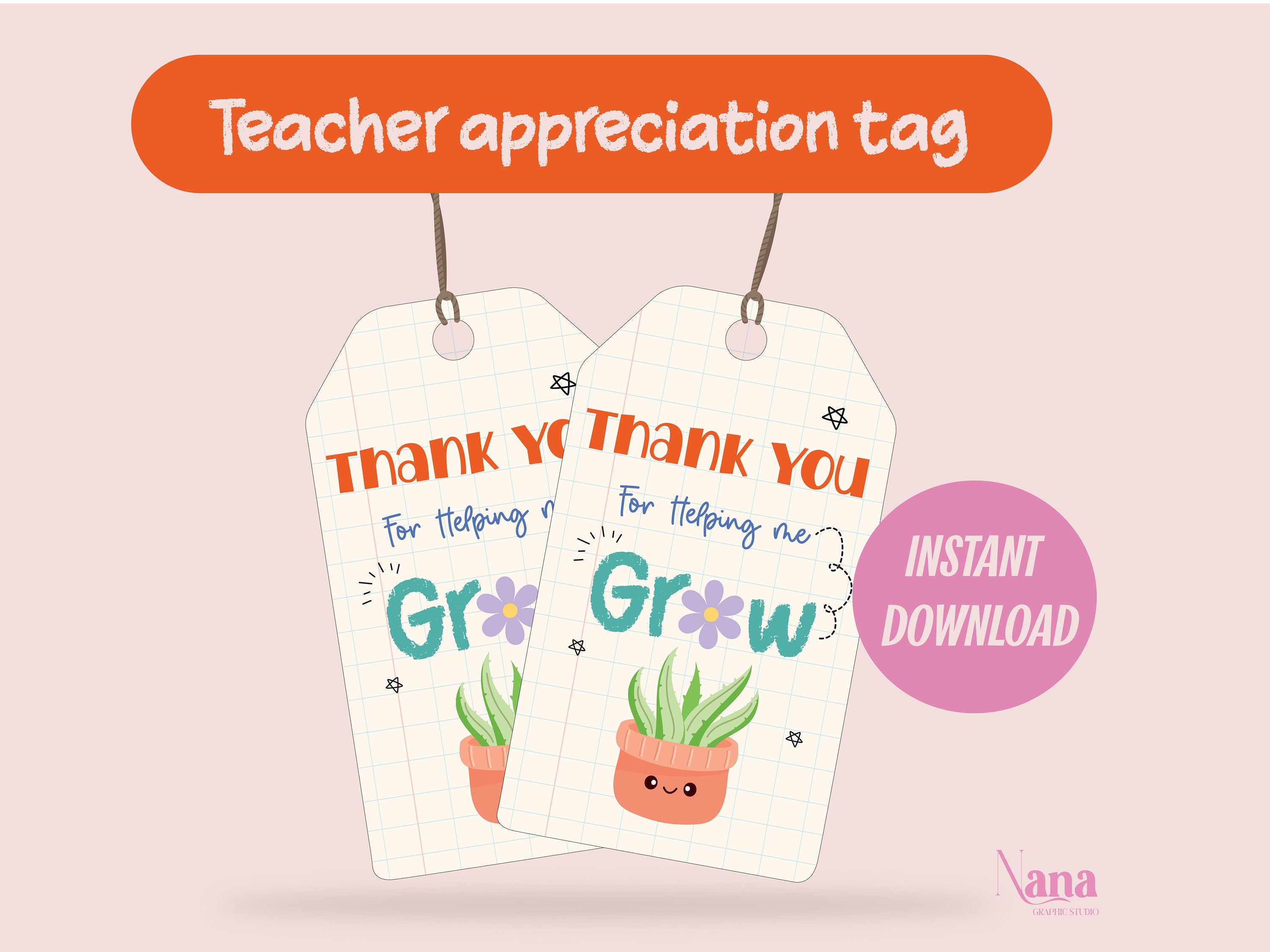 Teacher Appreciation Day Tag, Printable Gift Tags for Teacher ...