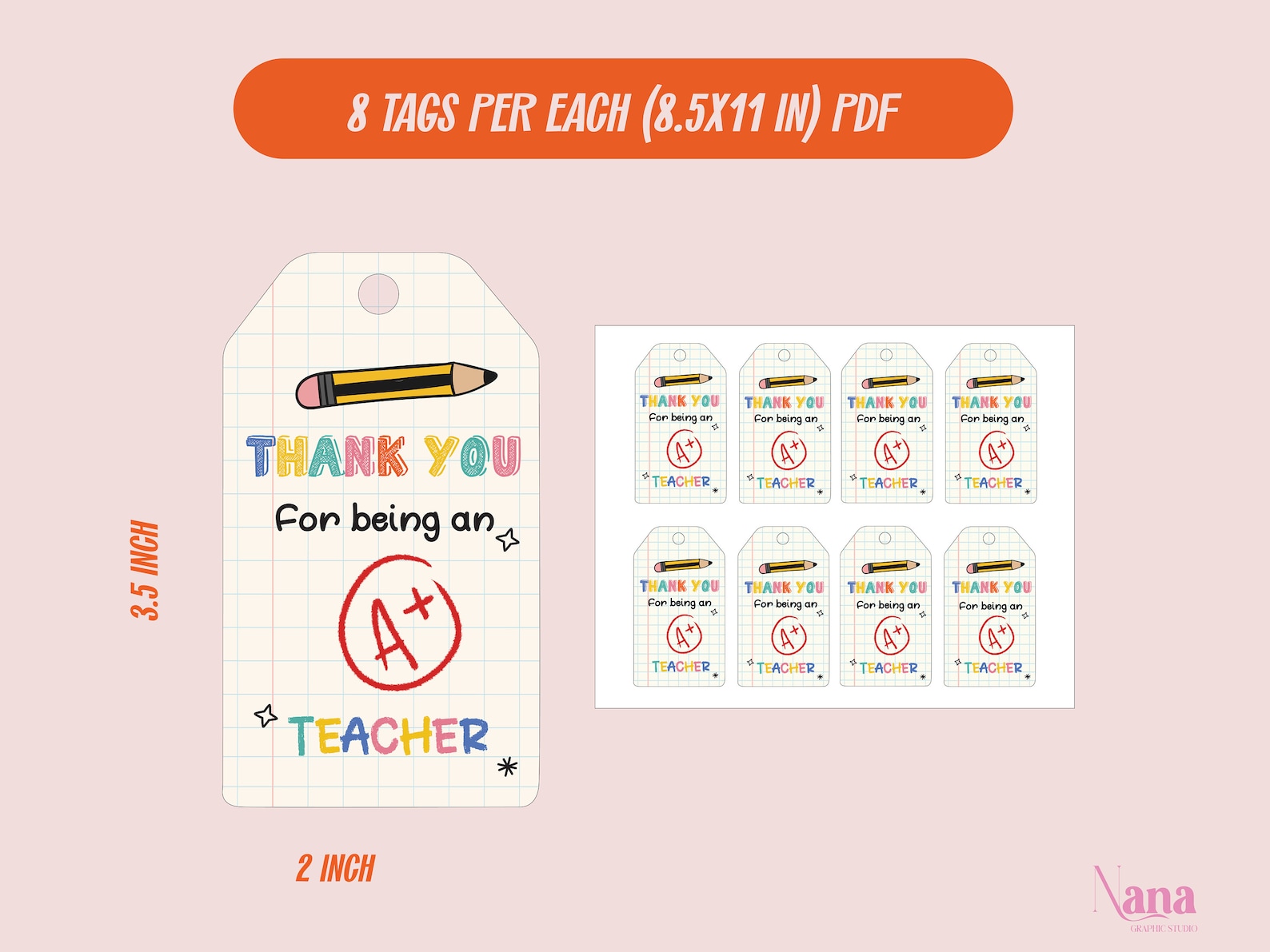 Teacher Appreciation Gift Tags: Printable Thank You Tags (digital ...