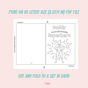 Father's Day Printable Coloring Card,father's Day Card for Kids ...