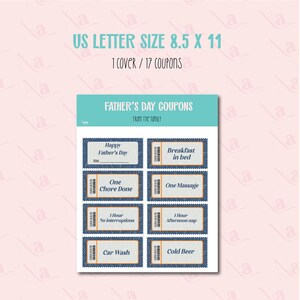 Father's Day Coupons, Printable Father's Day Gift, Father's Day Coupon ...