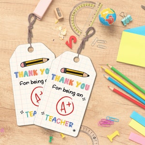 Teacher Appreciation Day Tag, Printable Gift Tags for Teacher ...
