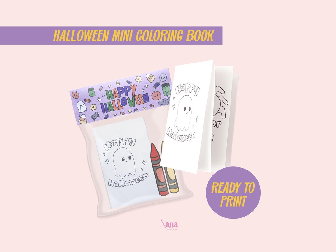 Halloween Mini Coloring Book | Mini Coloring Book | Treat Bag Topper ...