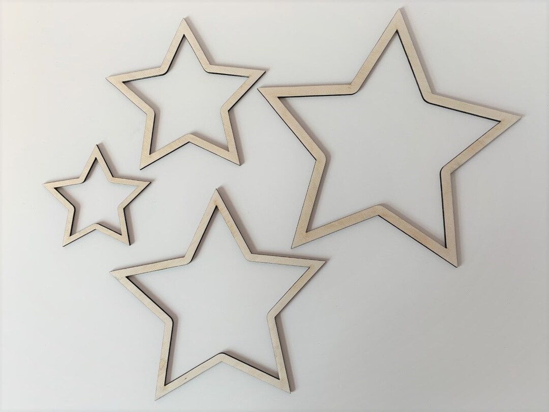 Birch Plywood Star Outline: DIY Nursery Mobile Shapes - Etsy