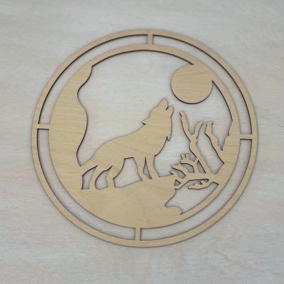 Wolf & Moon Macrame Craft Blank / Marcrame Mobile / Dream | Etsy