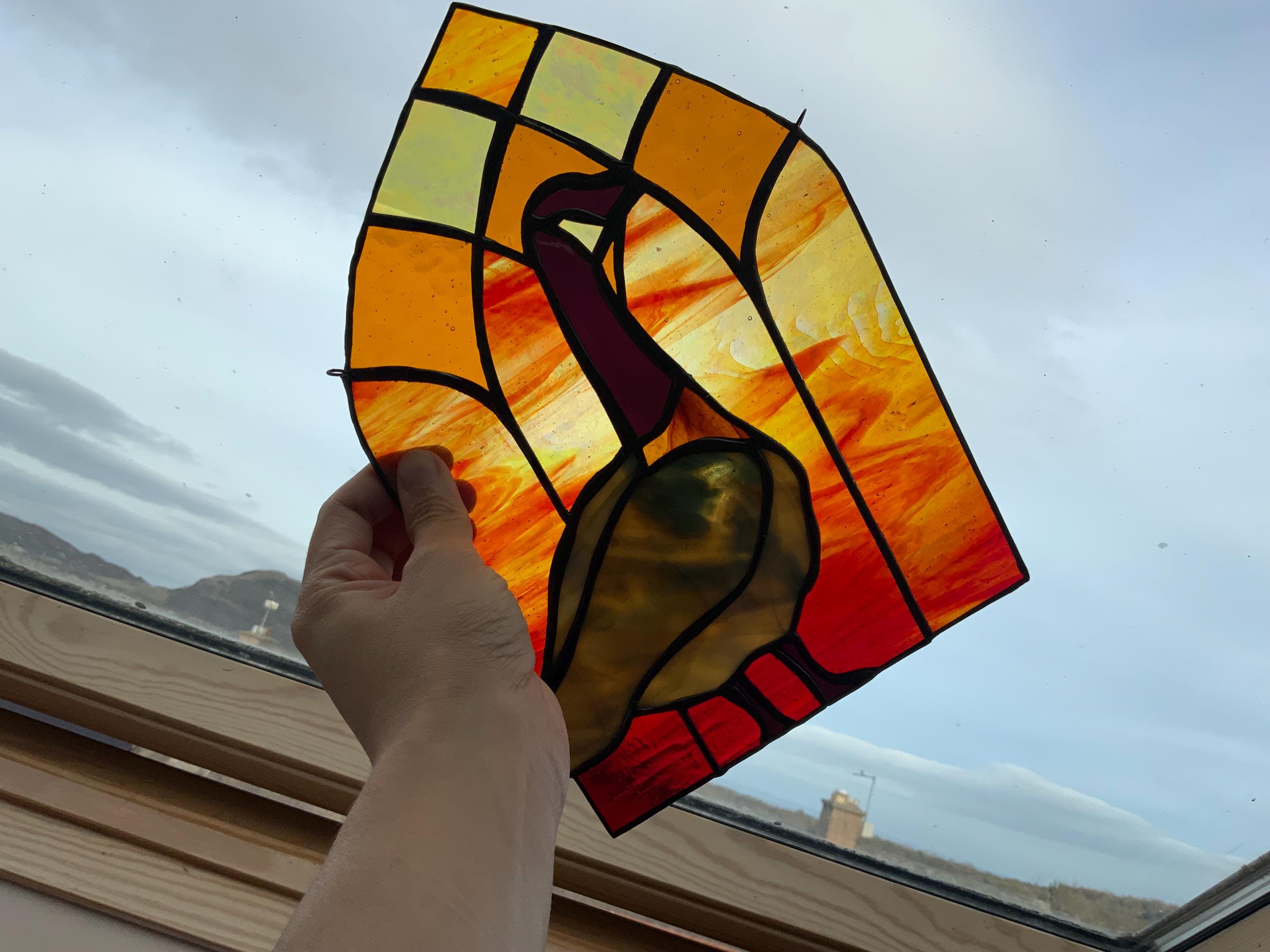 Stained Glass Goose in Archway - Etsy