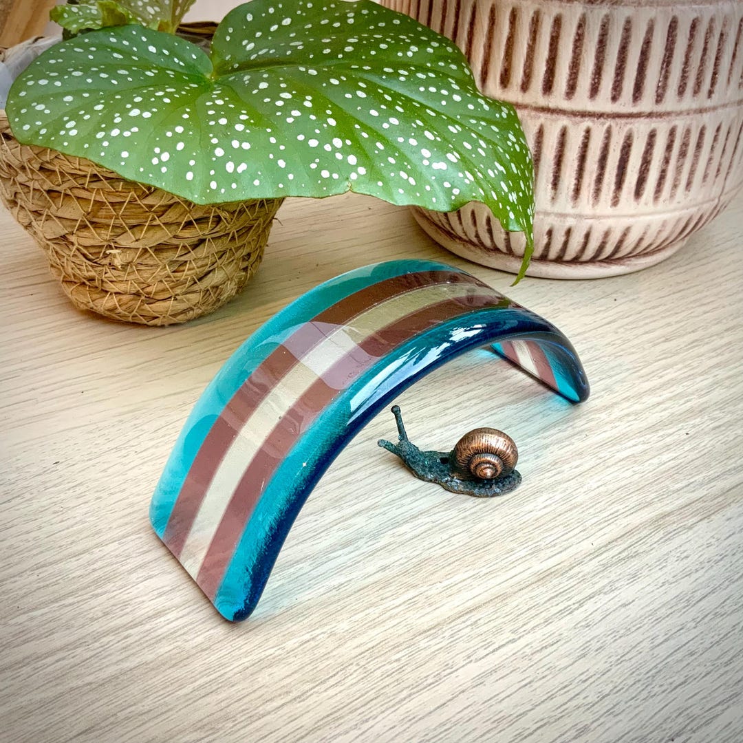Transgender Pride Rainbow Flag Glass Sculpture. Trans Pride Art ...