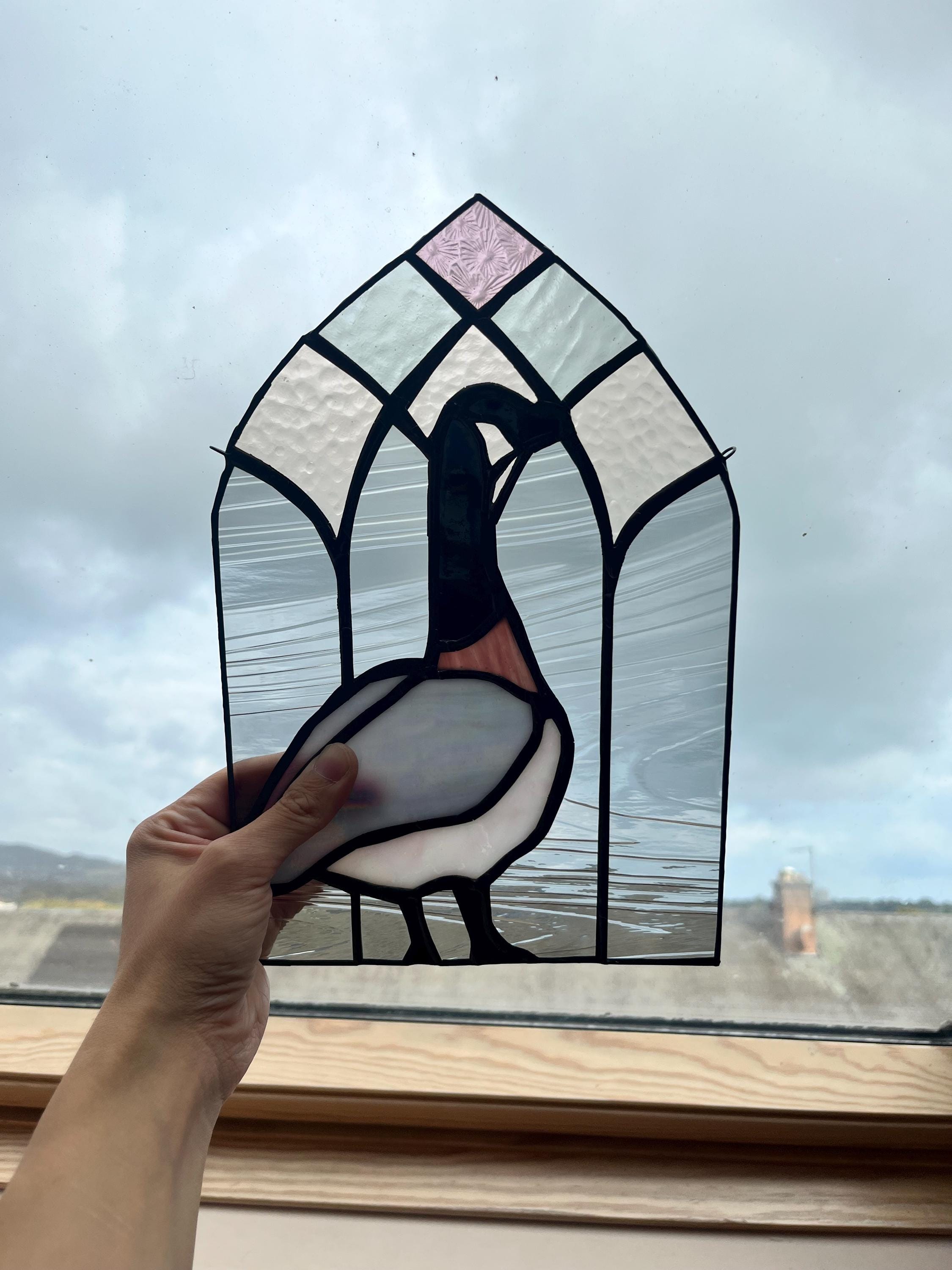 Stained Glass Goose in Archway - Etsy