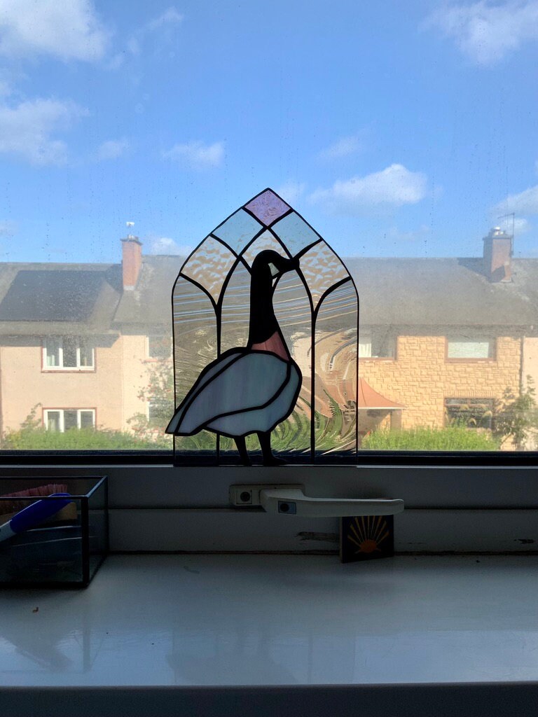 Stained Glass Goose in Archway - Etsy