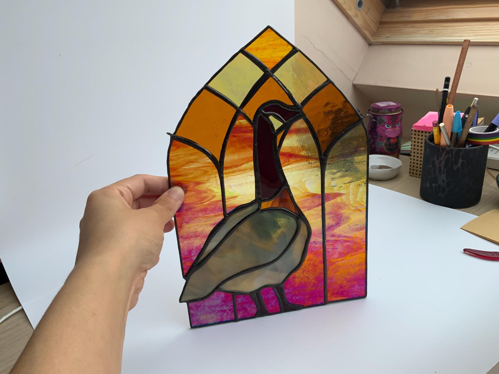 Pattern for Stained Glass Goose in Archway Sun Catcher. Beginner ...
