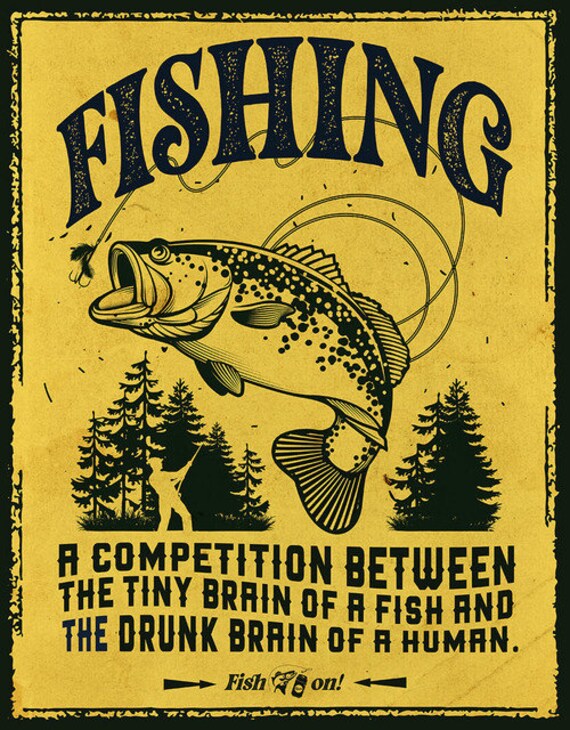 Fishing Sign Vintage Fishing Sign Vintage Sign Tin Sign - Etsy