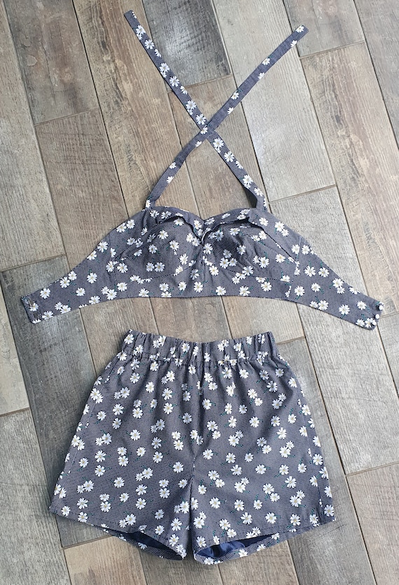 Made-to-order 1950s Vintage Co-Ord Bra Top and Shorts two | Etsy