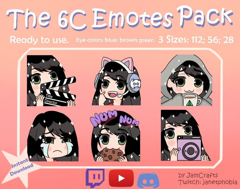 Kawaii Chibi Emotes Twitch Youtube Discord Camera - Etsy