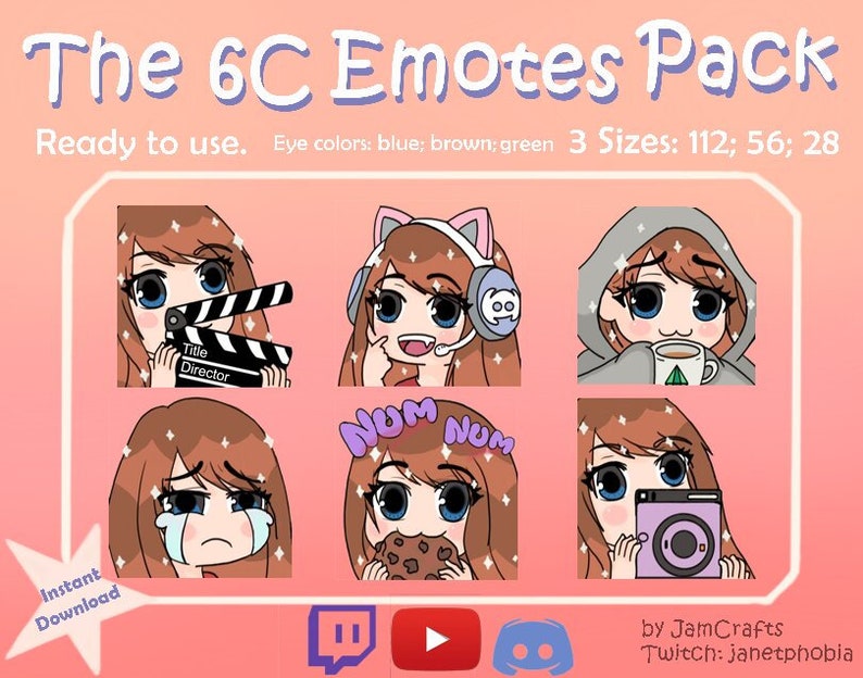 Buy Kawaii Chibi Emotes Twitch Youtube Discord Camera Clip, Chat Cozy ...